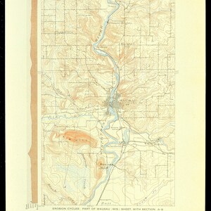 Wausau Map of Wausau Wisconsin Topographic Print Antique - Etsy