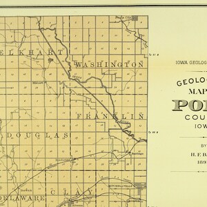 Polk County Iowa Map Antique Original Geological Map Des - Etsy
