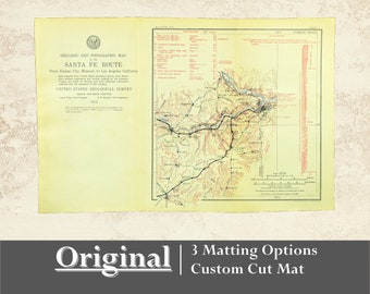 Santa Fe Map Railroad - Etsy