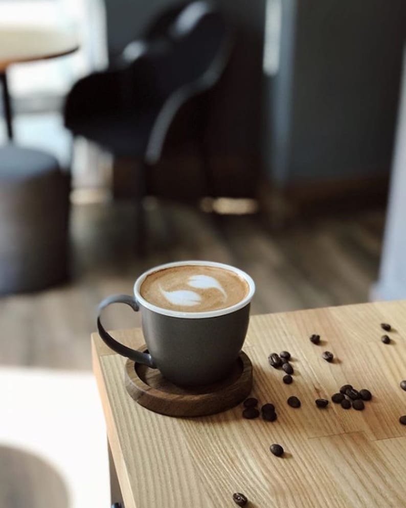 Round Wooden Coasters Set of 2 Coasters Drinks Coaster Set | Etsy