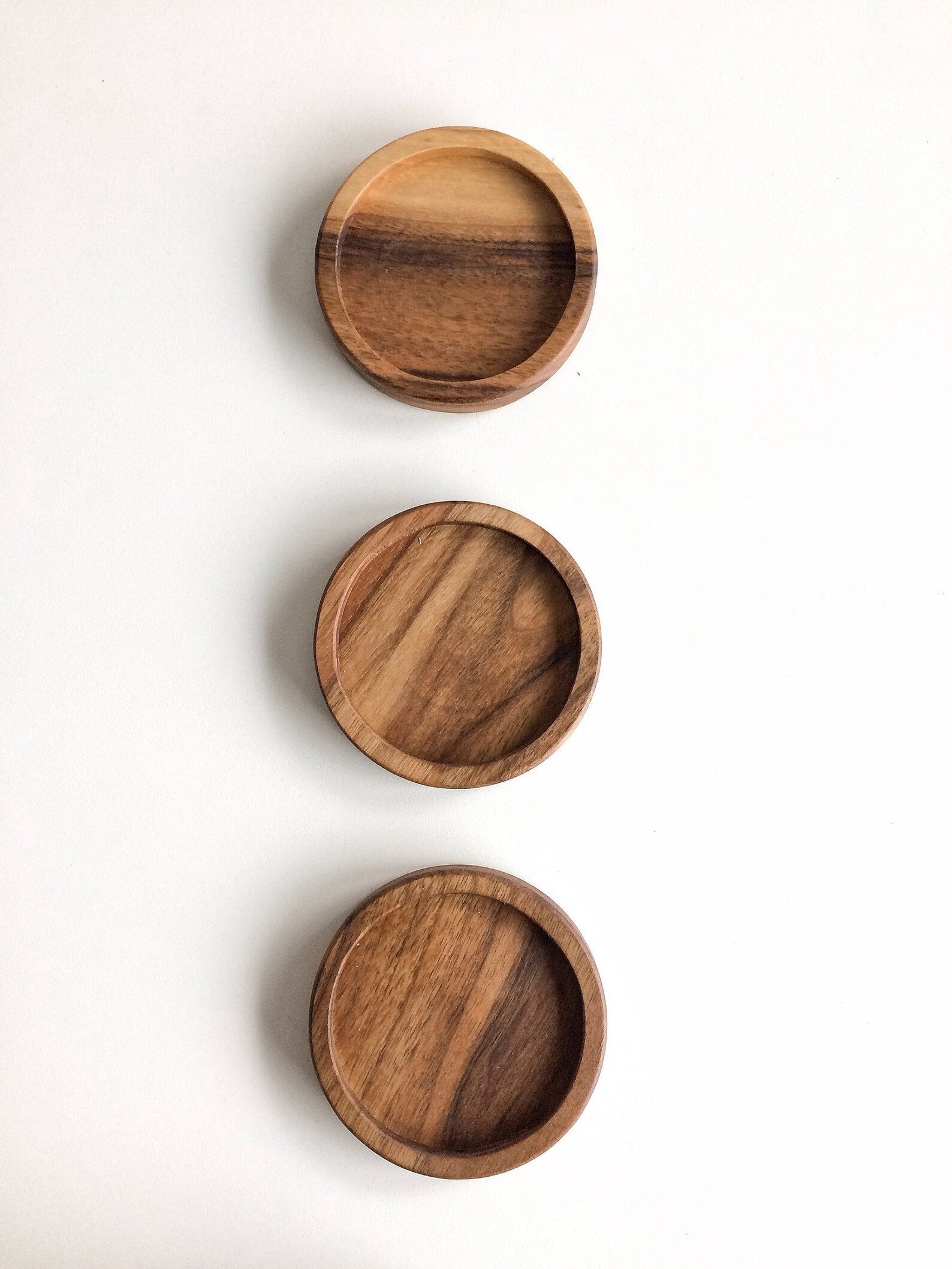 Round Wooden Coasters Set of 2 Coasters Drinks Coaster Set - Etsy