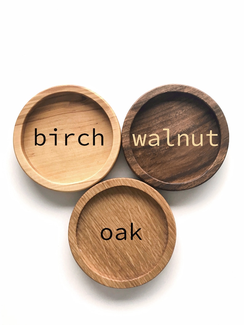 Round Wooden Coasters Set of 2 Coasters Drinks Coaster Set - Etsy