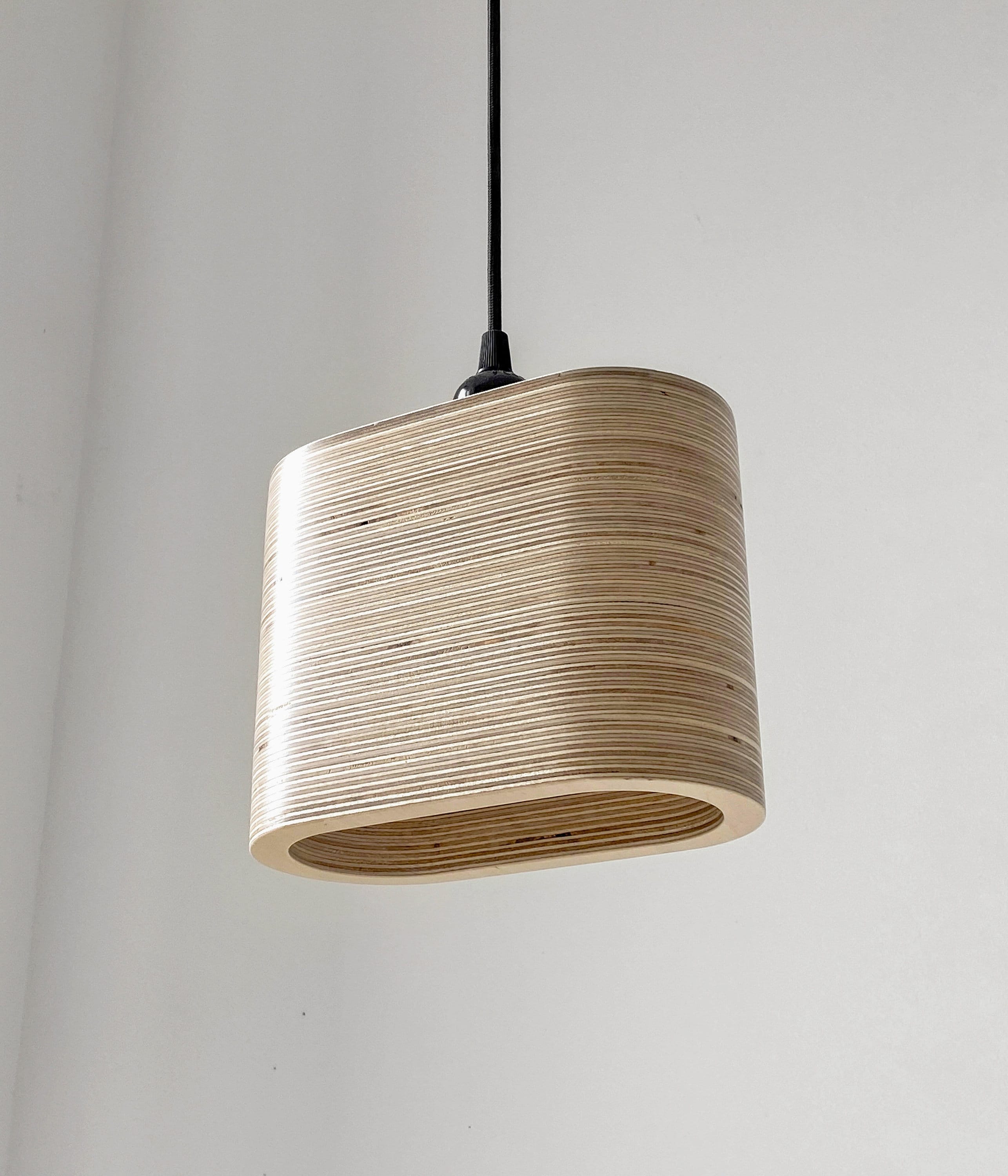 Oval Wooden Pendant Lamp, Modern Pendant Light, Kitchen Hanging Lamp ...