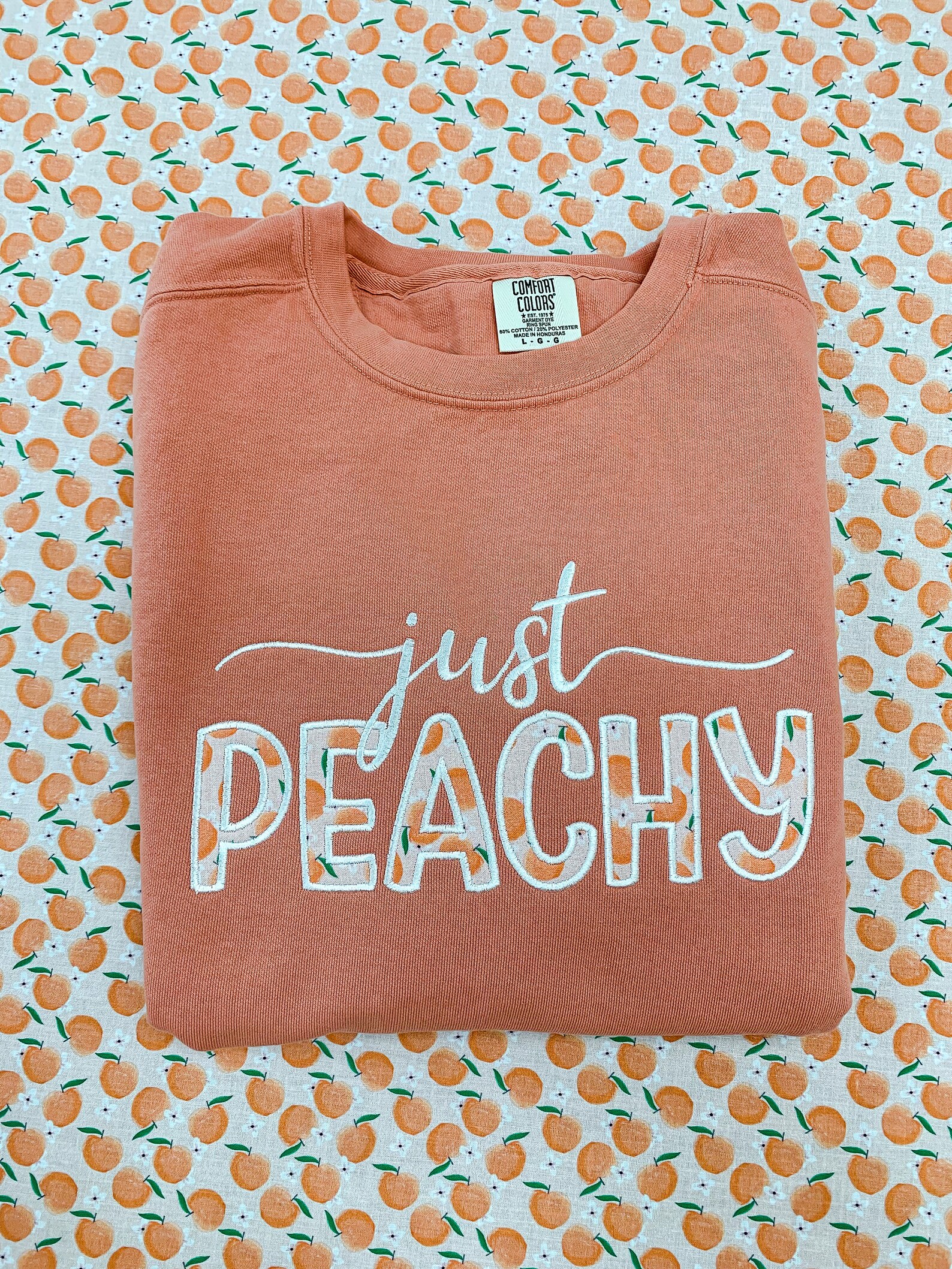 Just Peachy Sweatshirt, Cute Peach Pullover, Summertime Sweatshirt ...