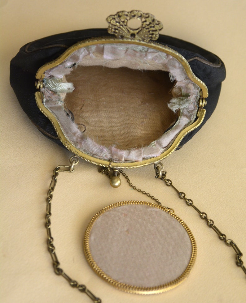 TRINITY PLATE FRAME With Green Gems, Vintage Petit Point Purse, Jeweled ...