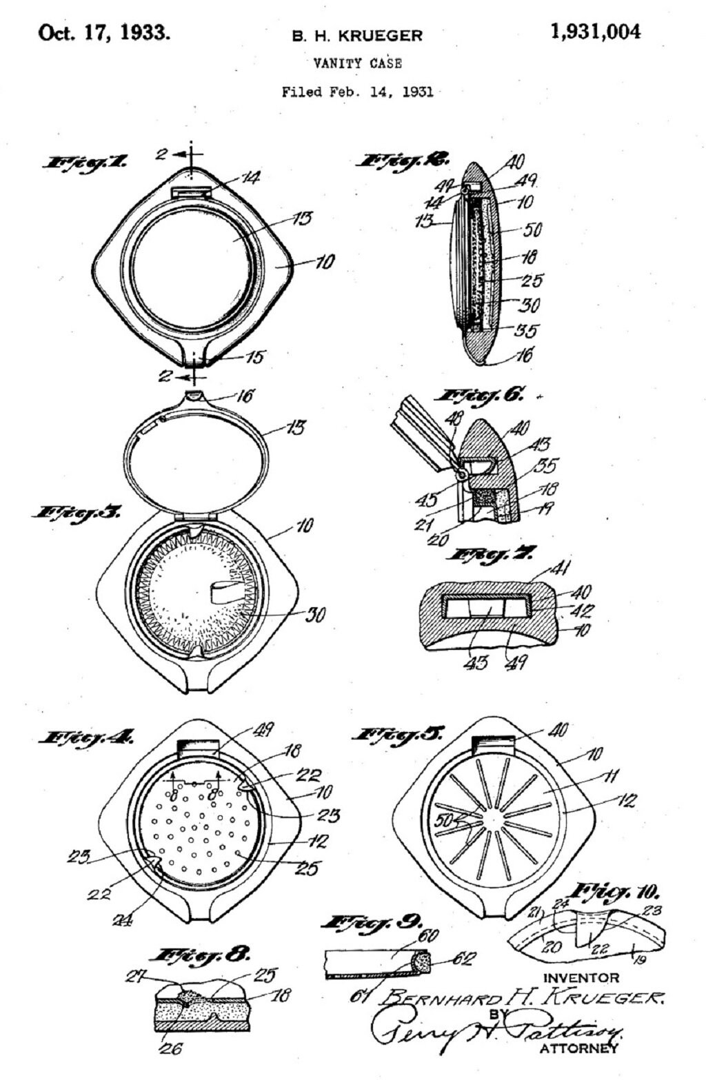 RARE TERRI 1930's Compact, Black and Blue With Silver Dancing Couples ...