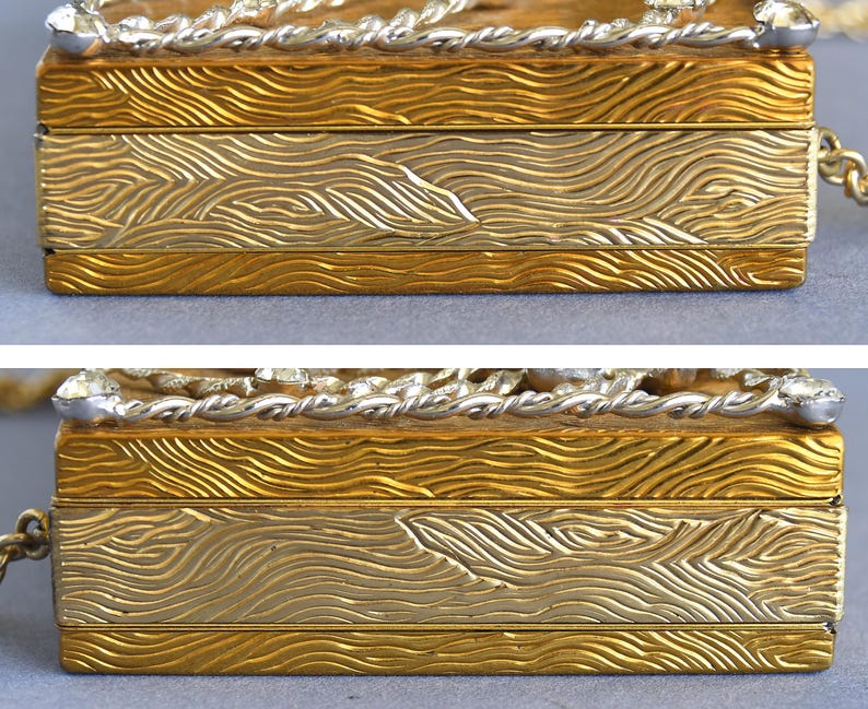 Vintage EVANS Carryall With RHINESTONES, Gold Toned Carryall With ...