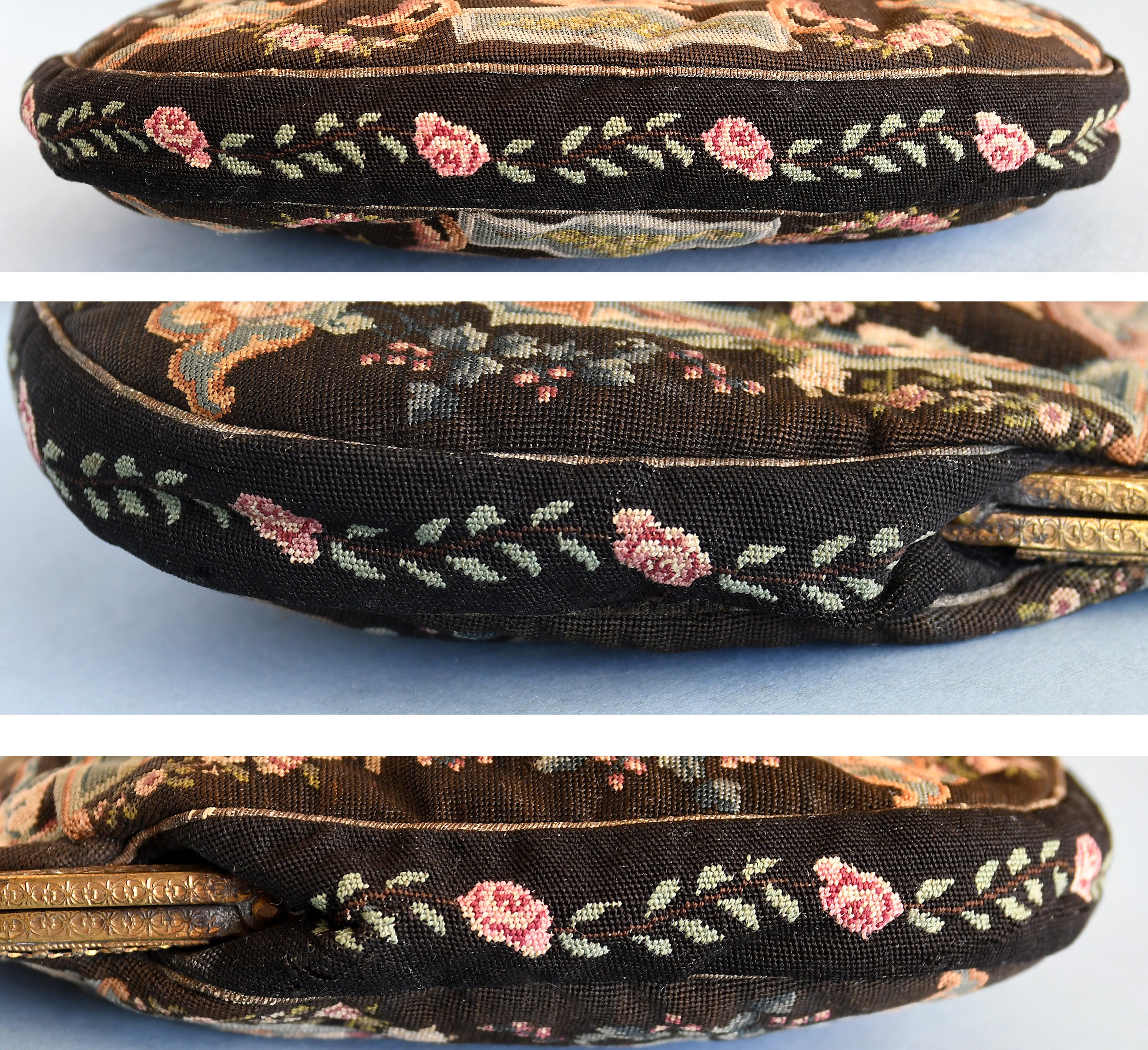 Vintage FIGURAL MICRO Petite Point Purse, Angels and Cherubs, Gold ...