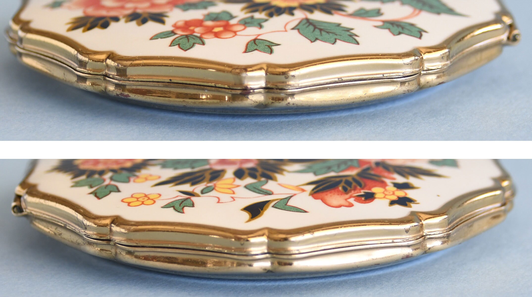 Vintage STRATTON IMARI Style Powder Compact With FLOWERS, 1970's ...