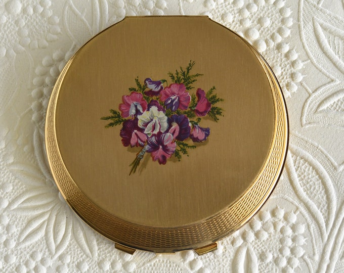 RARE STRATTON THINETTE Powder Compact, Vintage Compact With Flowers ...