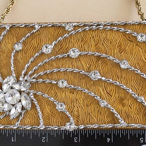 Vintage EVANS Carryall With RHINESTONES, Gold Toned Carryall With ...