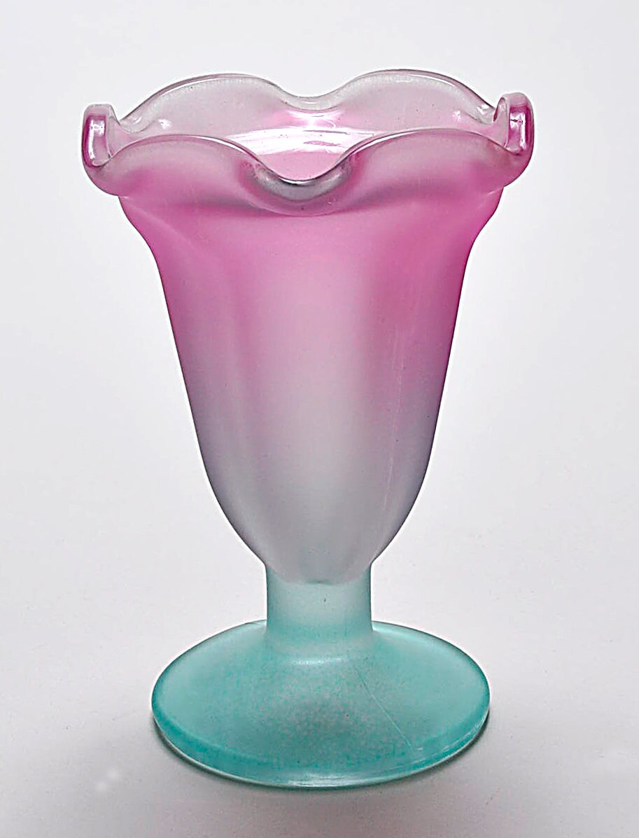 FROSTED PARFAIT Glasses FREE Shipping, Mid Century Style Frosted Pastel ...