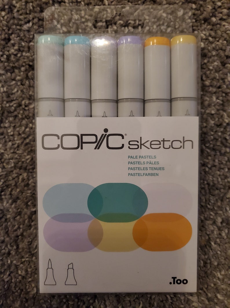 Copic Markers Sketch Marker 6/pkg Pale Pastels - Etsy