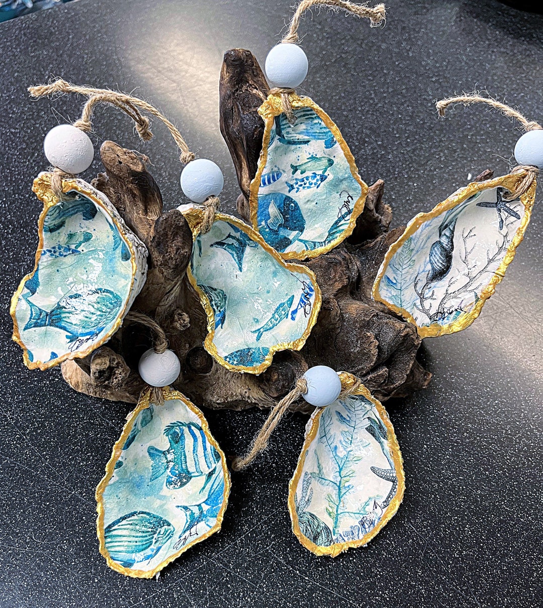 Decoupage Ocean Life Oyster Shells - Etsy