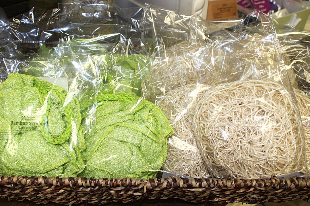 Bamboo and Sisal Palm Body Scrubbies - Etsy