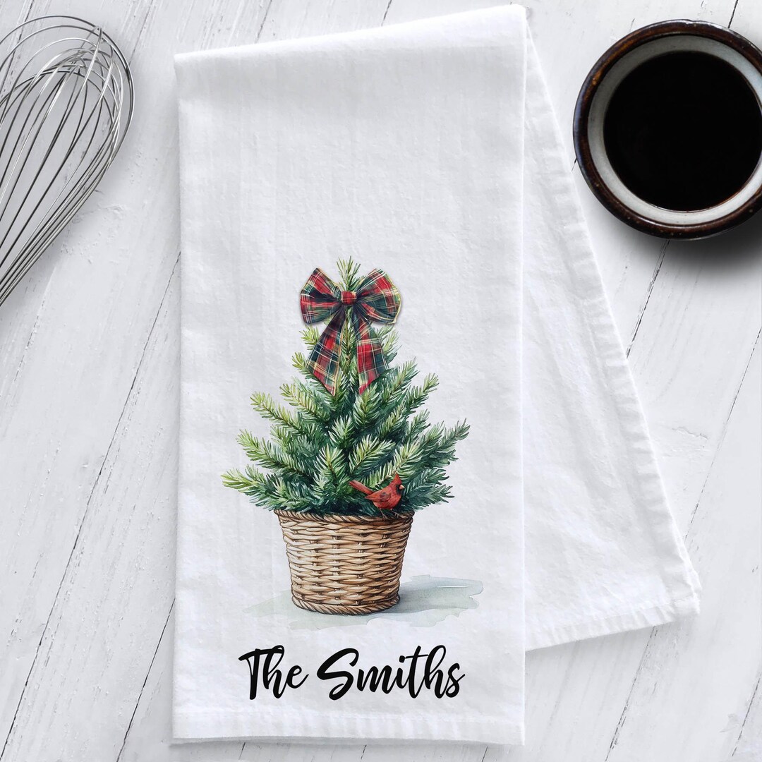 Personalized Christmas Kitchen Tea Towel, Personalized Gift, Christmas ...
