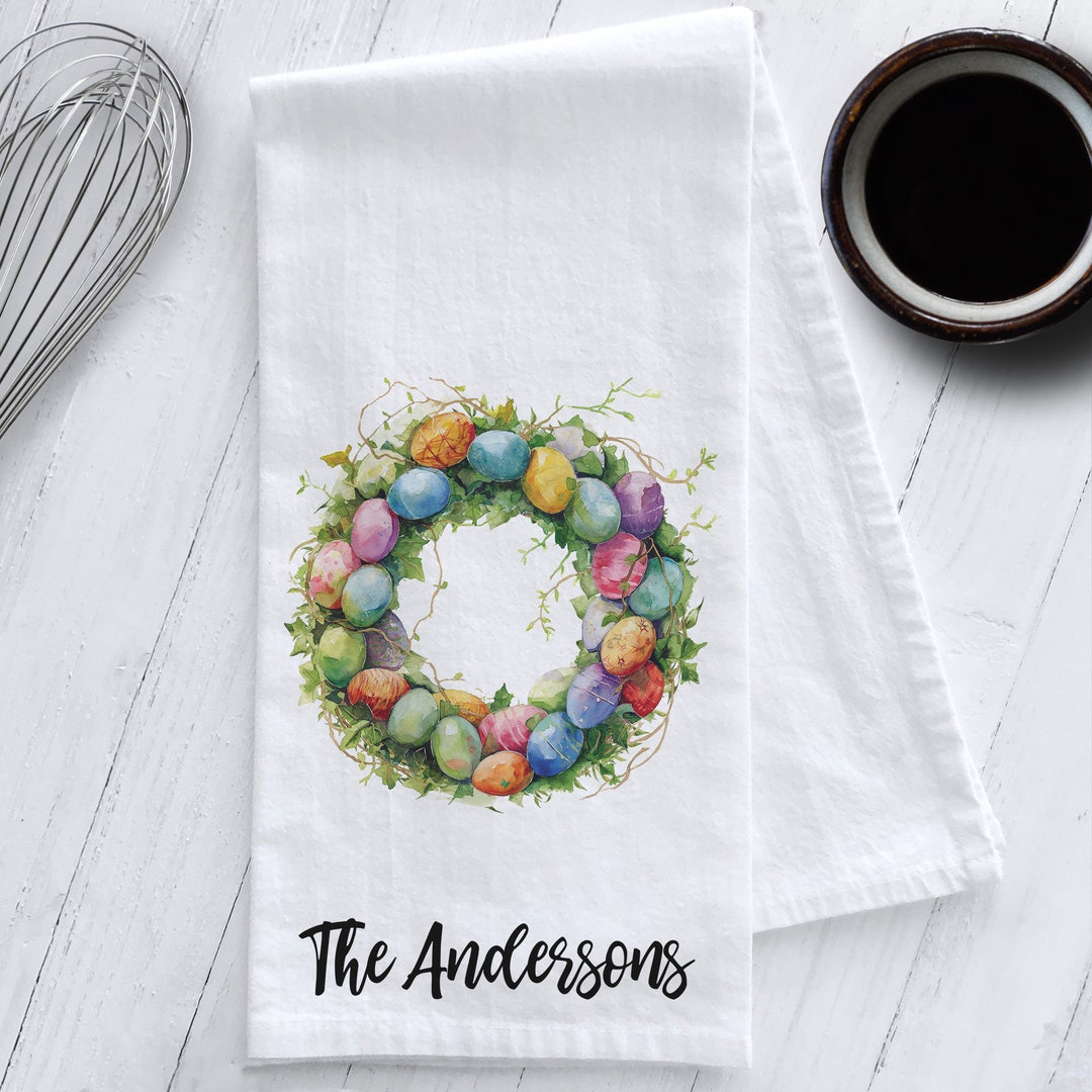 Personalized Easter Tea Towel,easter Kitchen Towel, Easter Egg Tea ...