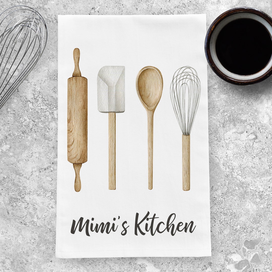 Personalized Kitchen Utensils Tea Towel, Personalized Gift, Customized ...
