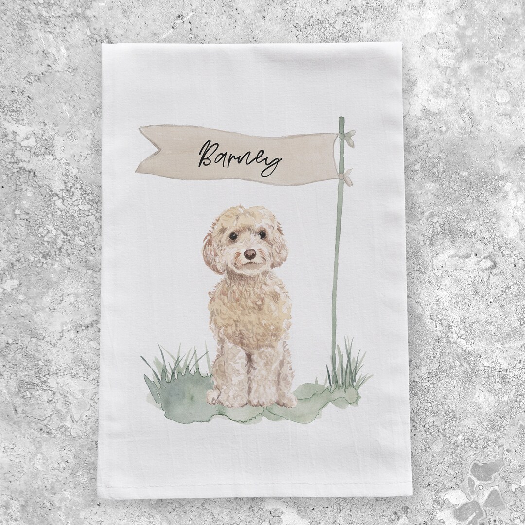 Personalized Cockapoo Kitchen Tea Towel, Dog Lover Gift, Customized Dog ...