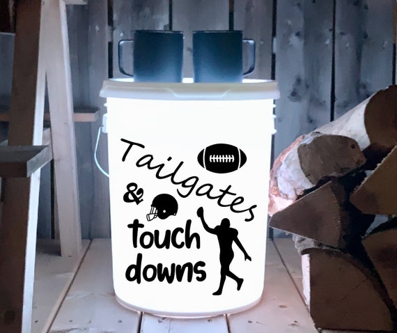 Camping Bucket Football Tailgates Touchdowns Digital | Etsy