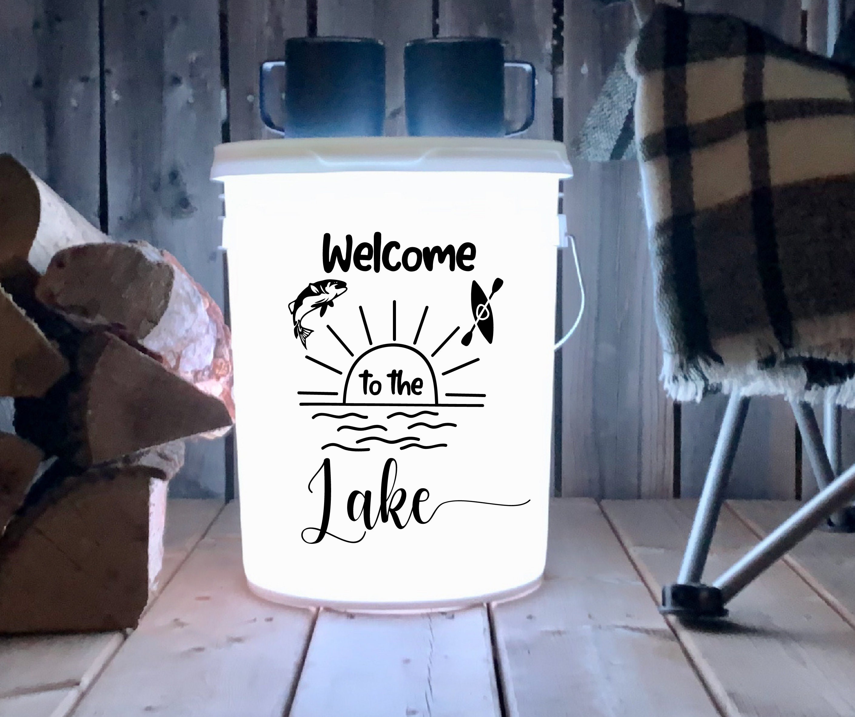 Camping Bucket Welcome to the Lake Digital Svg, Cut File, Dxf - Etsy
