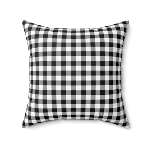 Black and White Checkered Squares Checks Patterned Square - Etsy