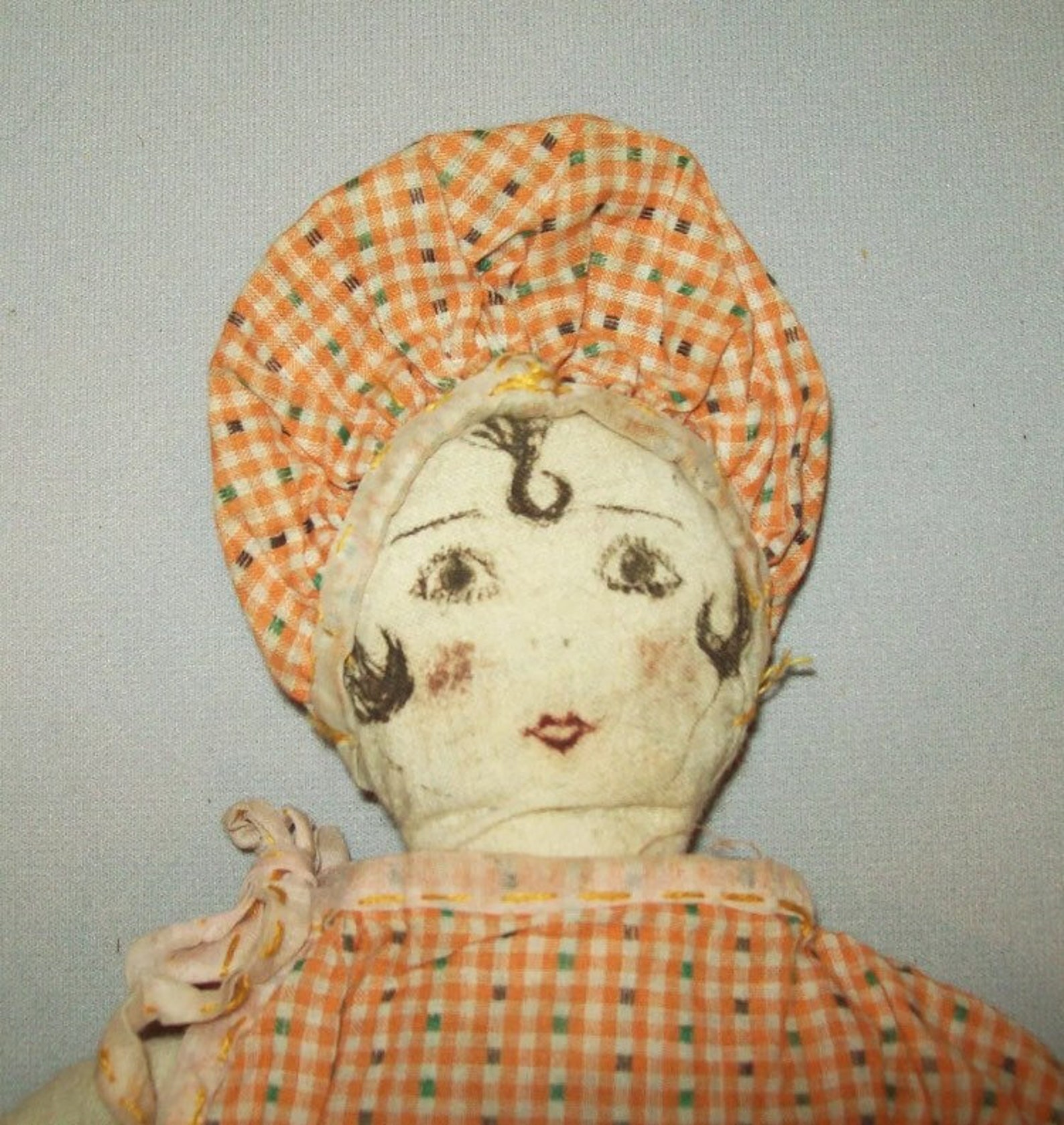 Great Vtg 1930s Pair of Folk Art Cloth Rag Dolls Hand Drawn - Etsy