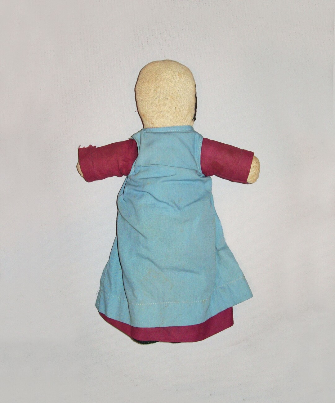 Old Antique Vtg Ca 1920s Amish Faceless Folk Art Cloth Rag Doll With ...