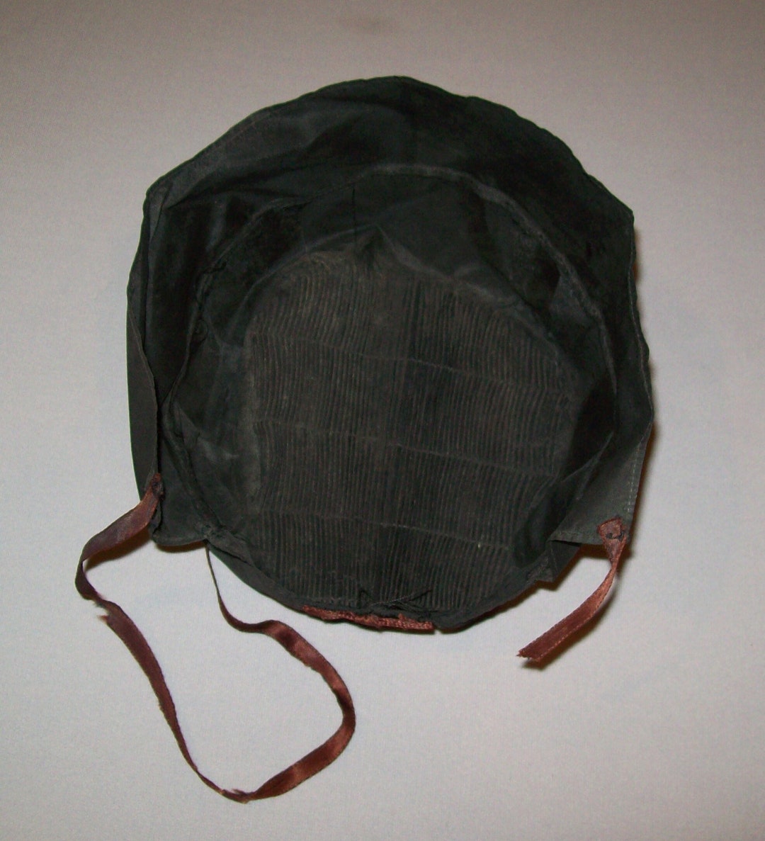Old Antique Vtg 1800s Black Pleated Cotton Amish Womans Cap or Hat Very ...