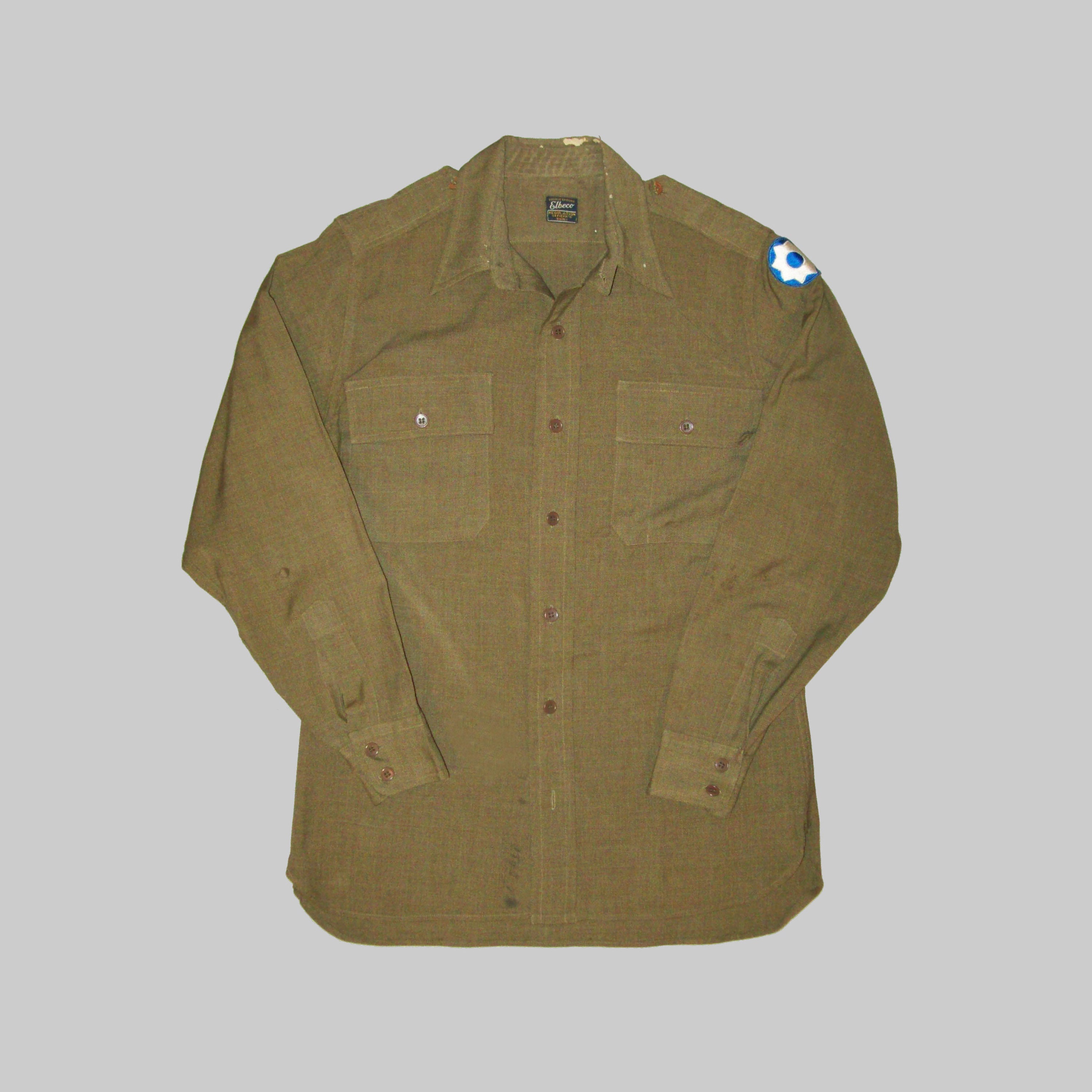 Old Vtg WWII 1940s US Army Shirt Olive Drab Wool With 8th - Etsy