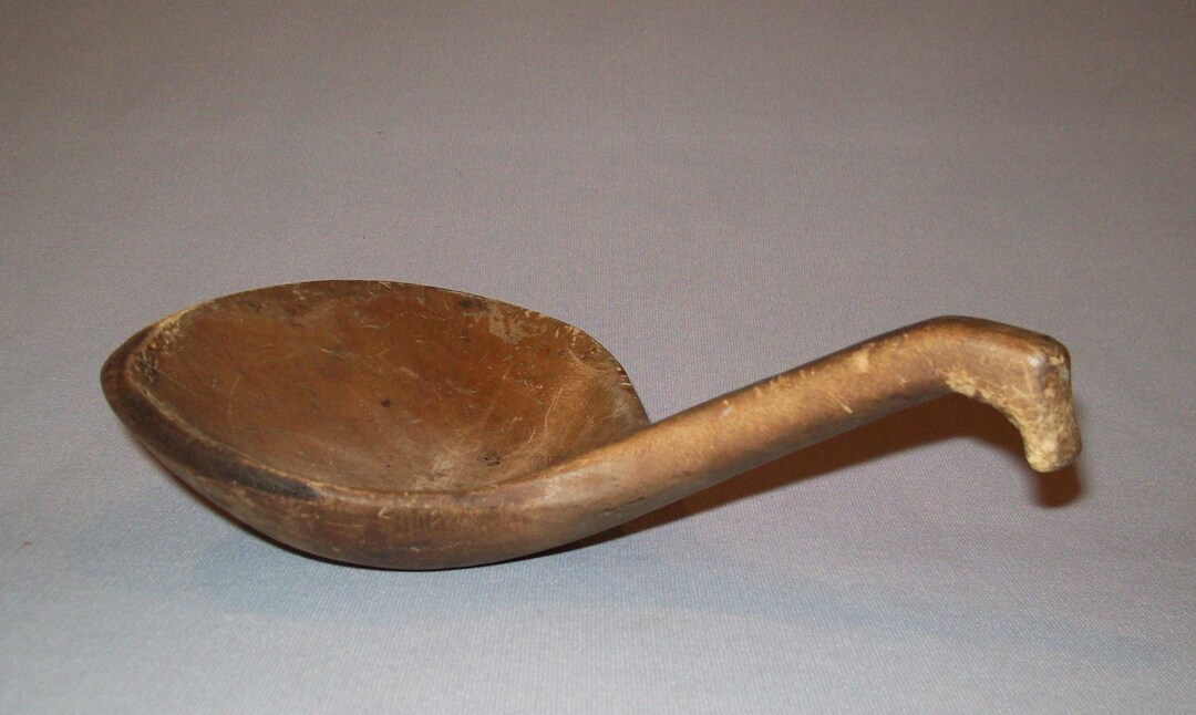 Old Antique Vtg 19th C 1800s Native American Indian Carved Wooden Scoop ...