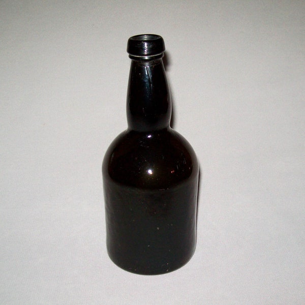 Antique Black Glass Bottle - Etsy