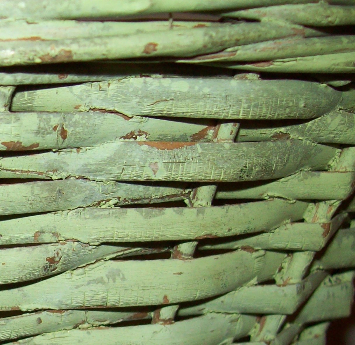 Antique Vtg 19th C 1900s Miniature Splint Laundry Basket Original Green ...