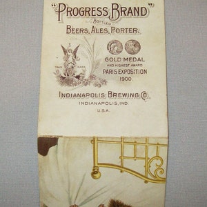 Antique Vtg Ca 1900 Hoosier Beer Risque Folding Trade Card Indianapolis ...
