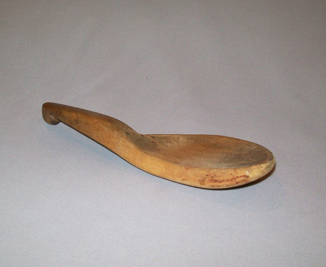 Old Antique Vtg 19th C 1800s Native American Indian Carved Wooden Scoop ...