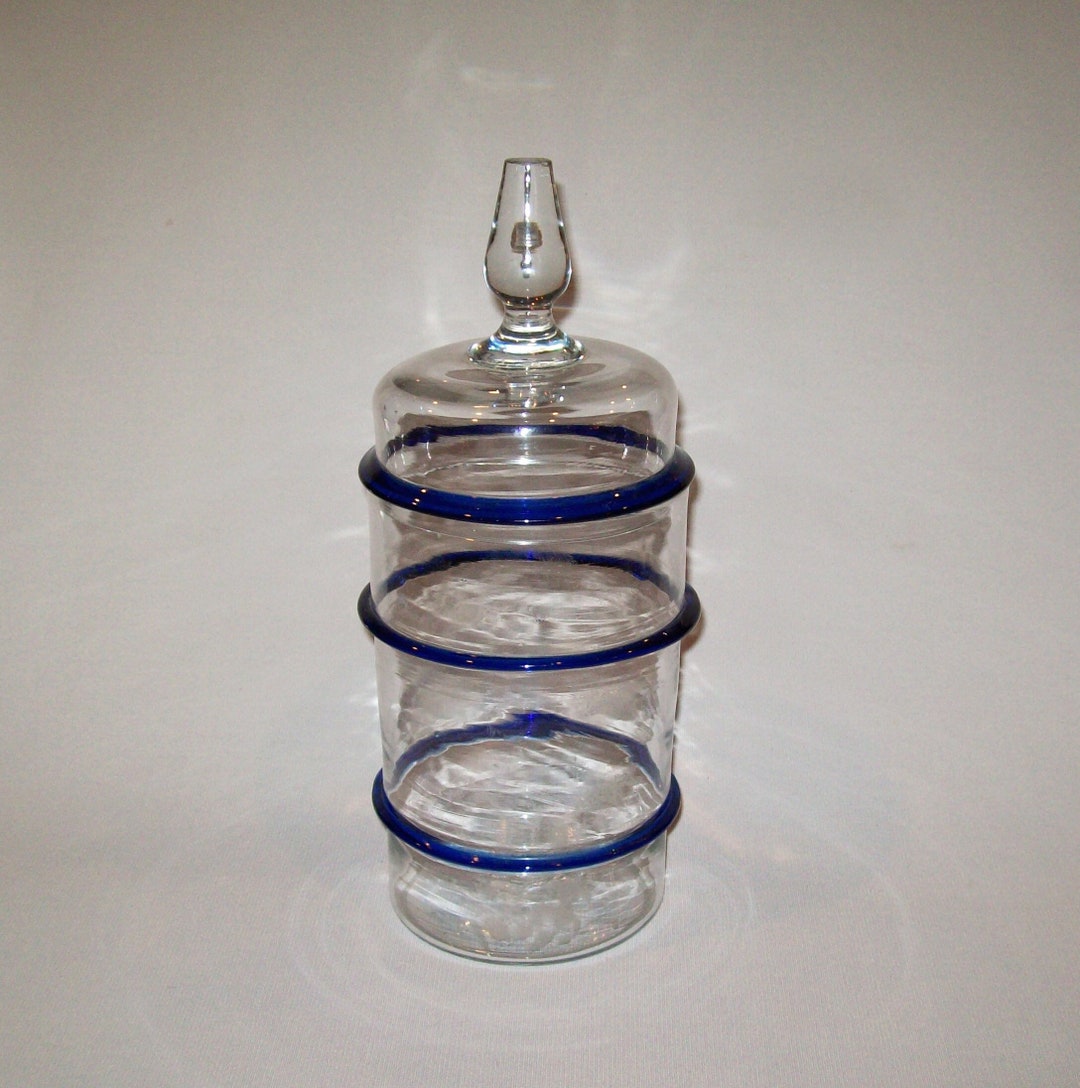 Antique Vtg 19th C 1800s Blown Glass Apothecary 13 Inches Tall Applied ...