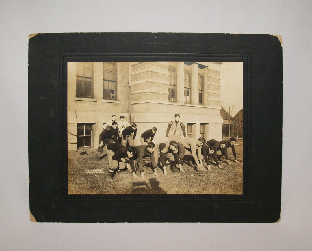 Antique Vtg C 1910s Football Team Mounted Photo 11X14 Kansas City Great ...