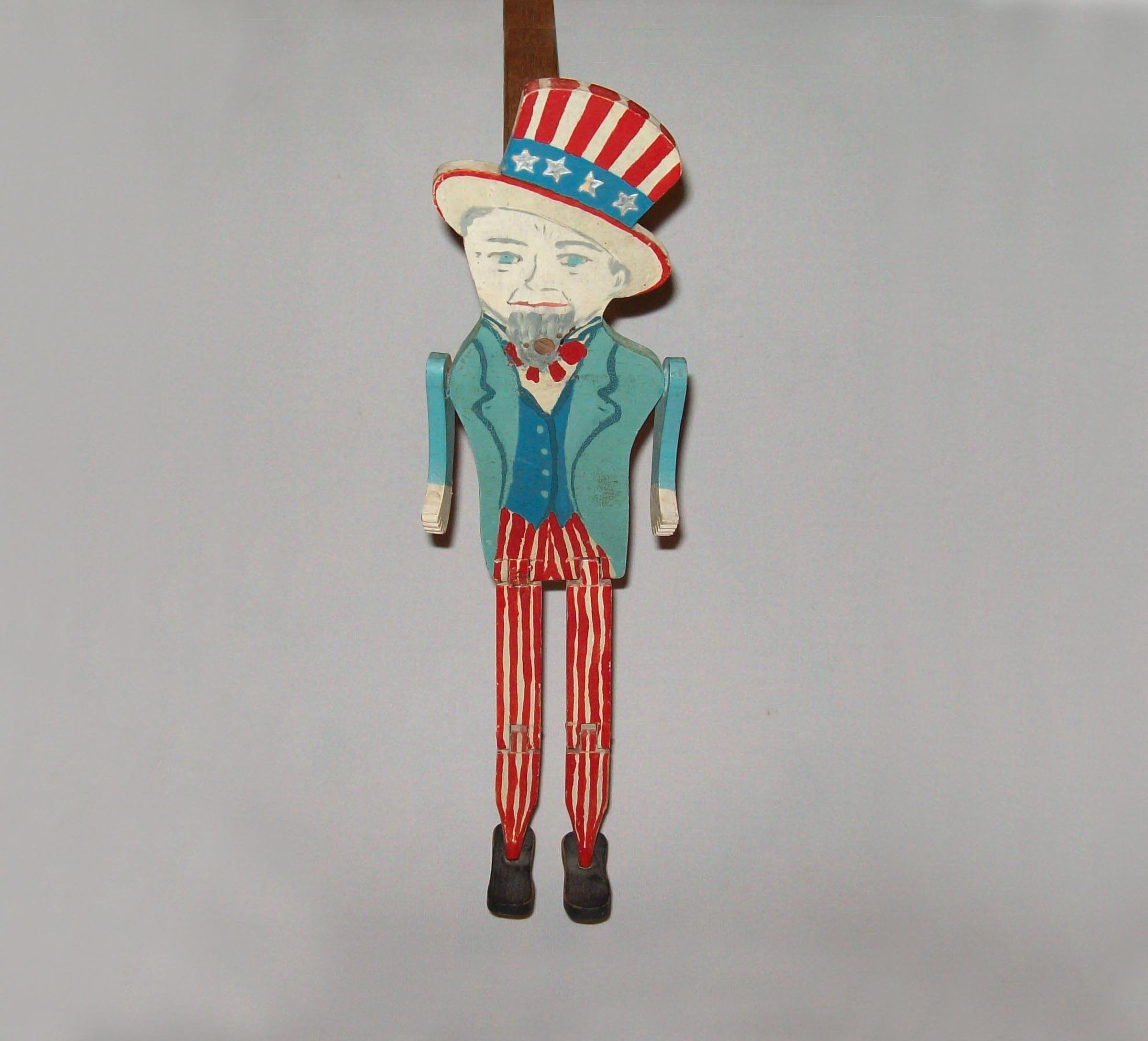 Antique Vtg 1930s Folk Art Carved Wooden Uncle Sam Jointed - Etsy