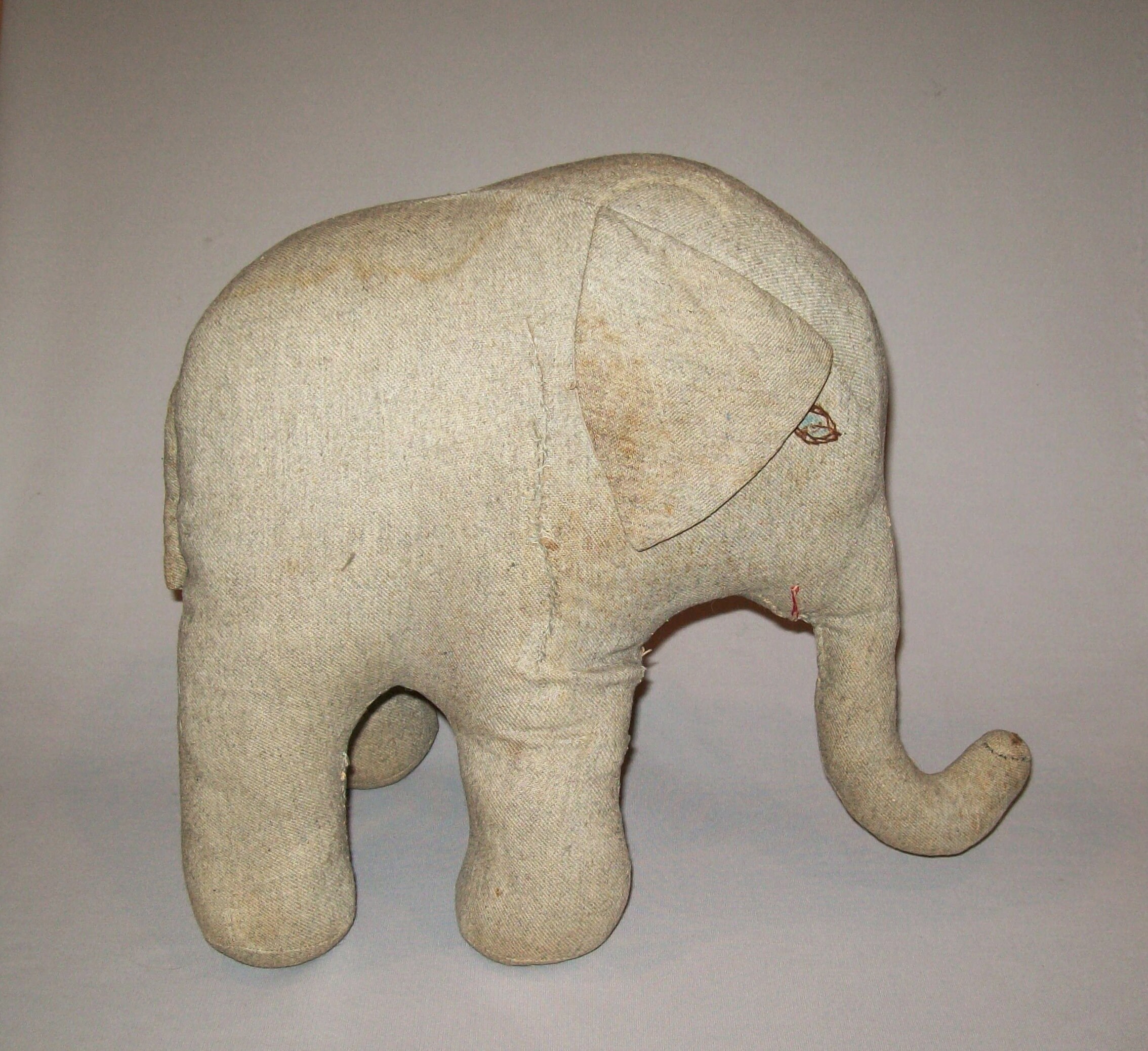 Antique Vtg 19th C 1800s Large Folk Art Stuffed Elephant Child Toy ...