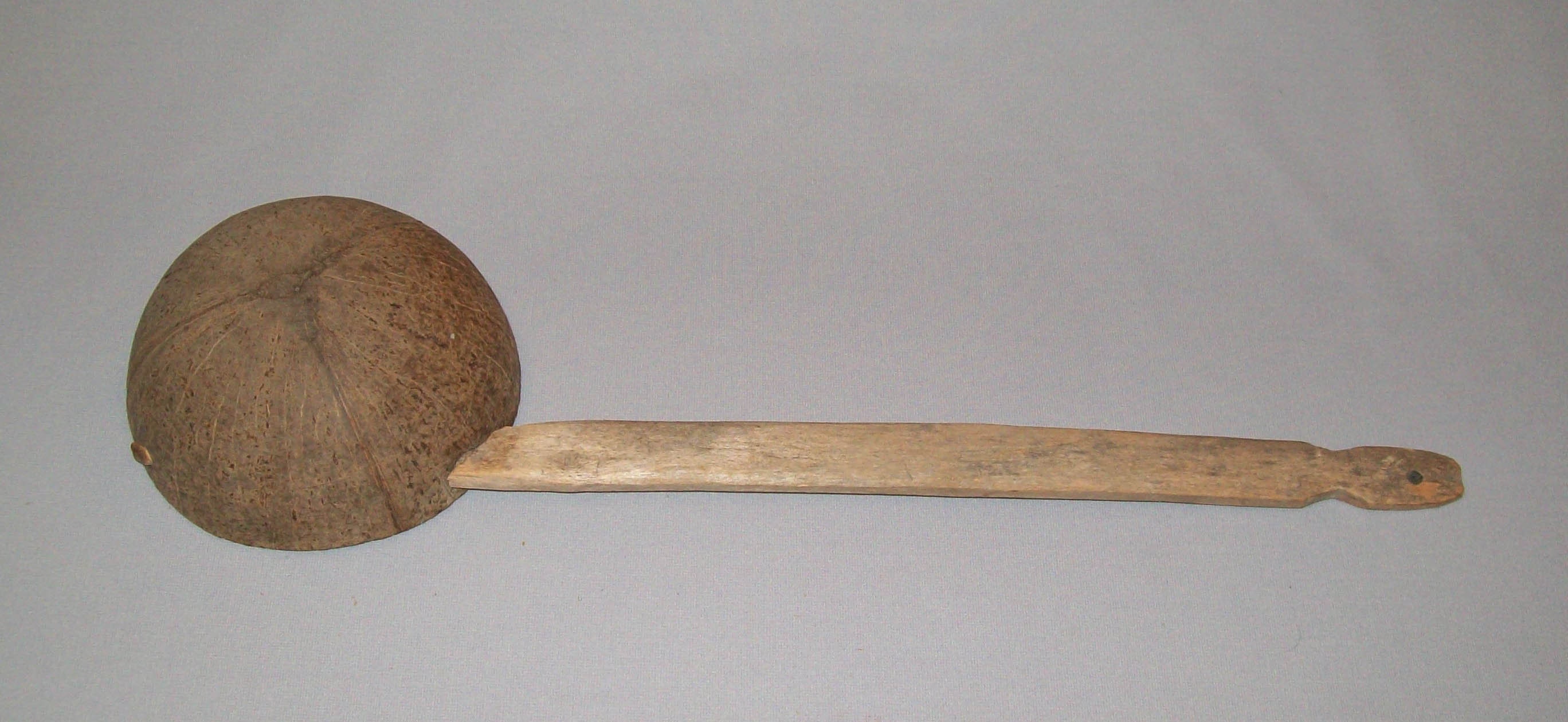Old Antique Vtg C 1800s Primitive Coconut Shell Dipper With Carved ...