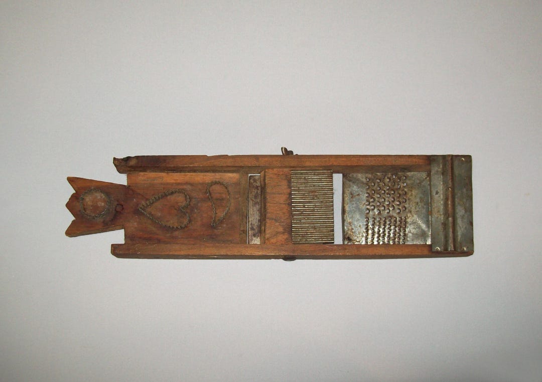Old Antique Vtg Ca 1900s Unusual Multi Use Wooden Hand Slicer Grater ...