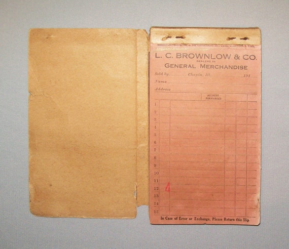 Old Antique Vtg Ca 1910s Great Sales Receipt Book L.C. - Etsy