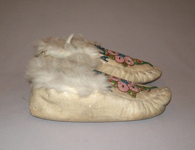 Antique Early 1900's Native American Alaska Beaded Moccasins Eskimo ...