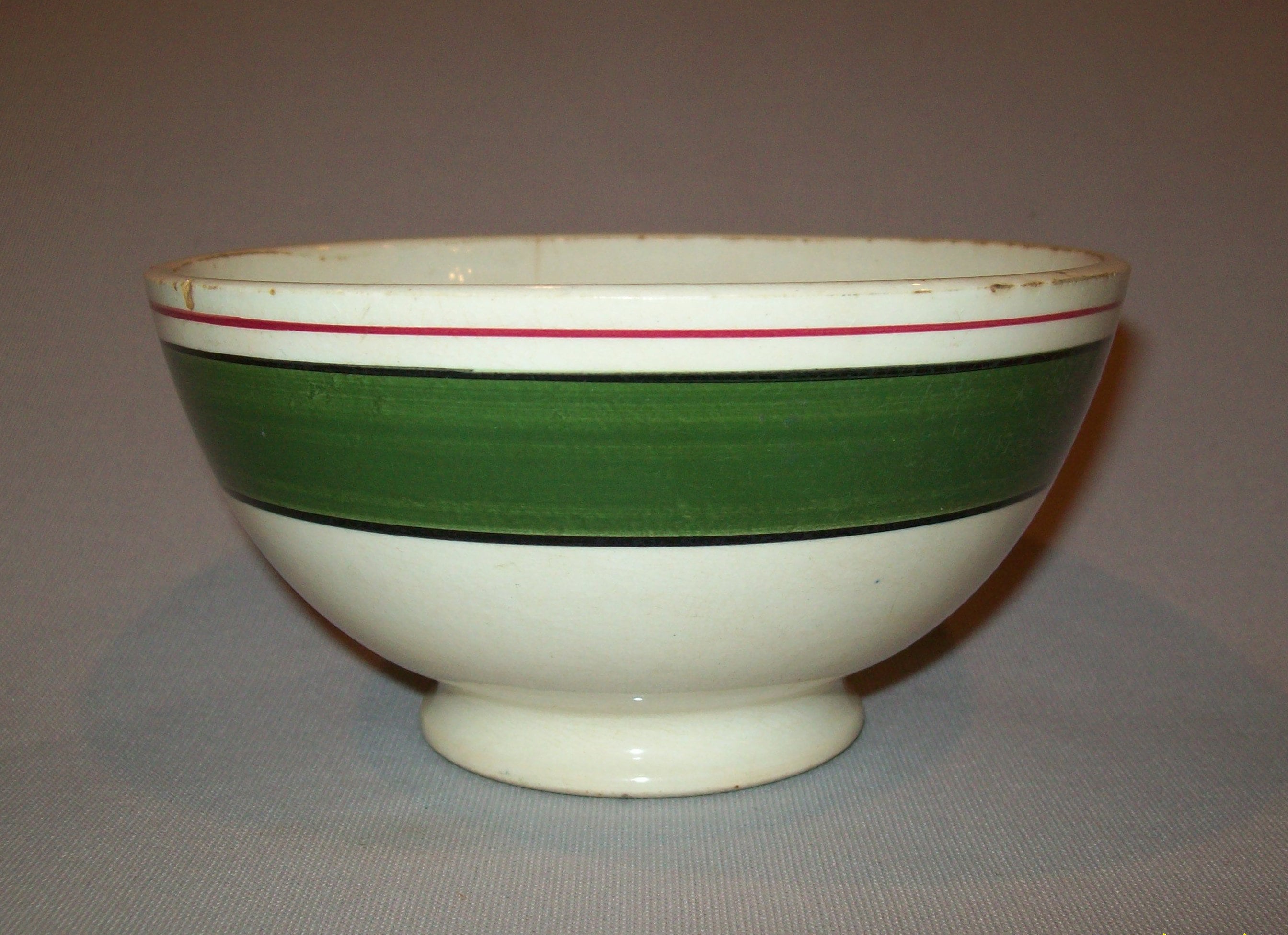 Old Antique Vtg Early 19th C 1800s Pearlware Mocha Style Stripped ...