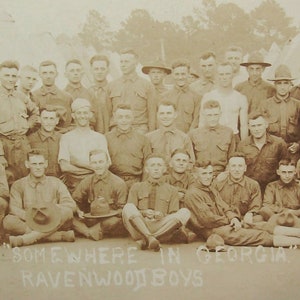 Antique Vtg WWI 1910s US Army Ravenwood Boys Georgia Real Photo Post ...