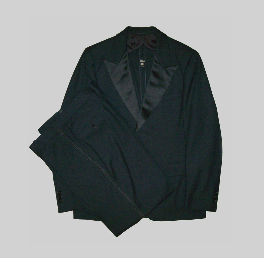 Antique Vtg 1930s Mens Tuxedo 2 Pc Suit Jacket Pants 1933 NRA Label Tag ...