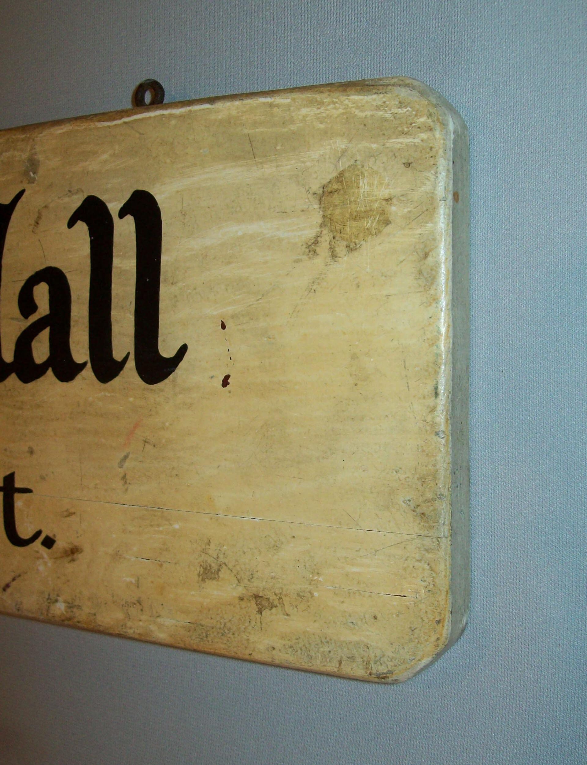 Original Old Vtg 1930s Folk Art Hand Painted Wooden Sign Seekers Hall ...