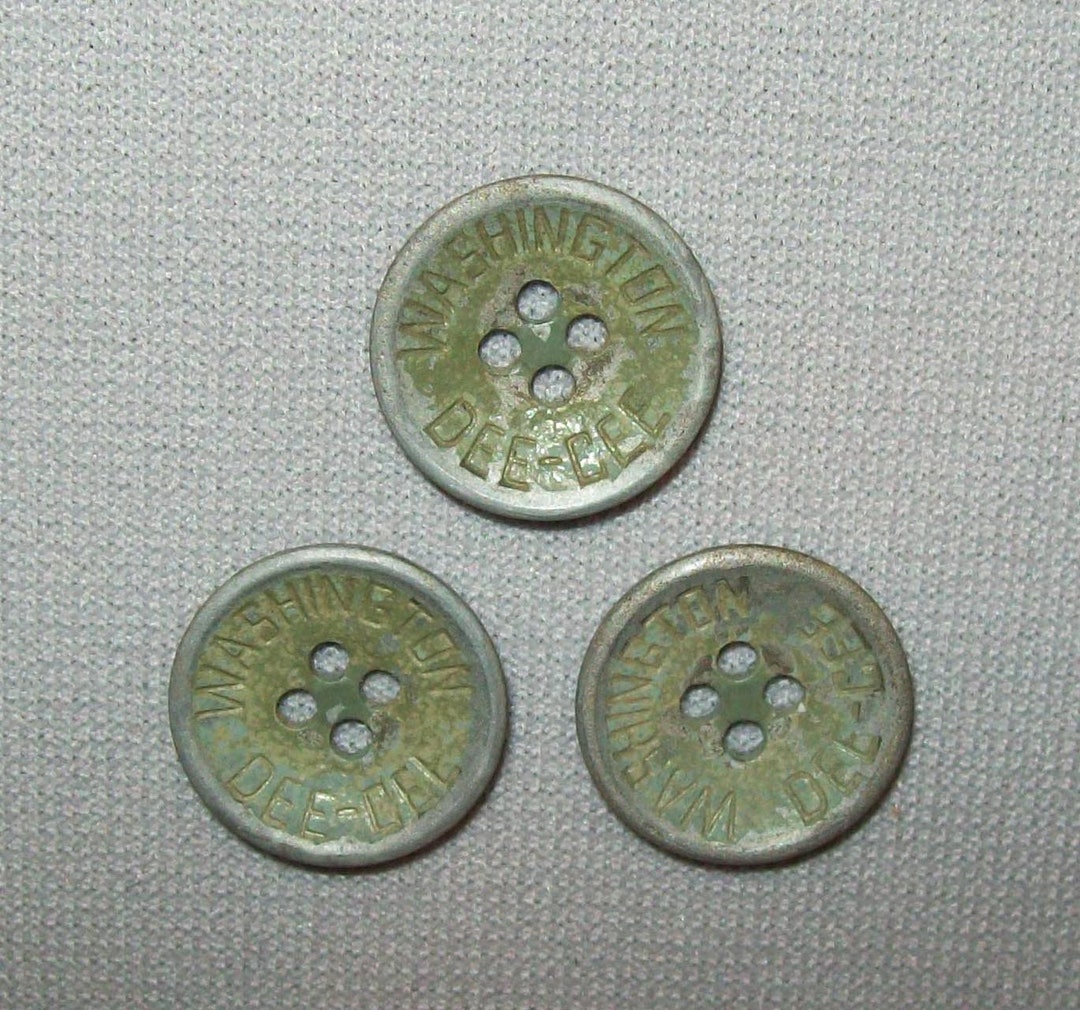 Antique Vtg 1910s Lot 3 Washington Dee Cee Metal Buttons Workwear ...