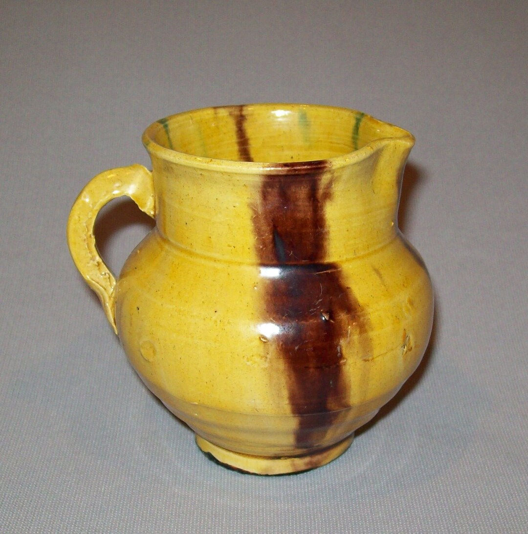 Old Vtg Early 20th C 1900s Hand Made Pottery Pitcher Mexico 3.5 Inch ...