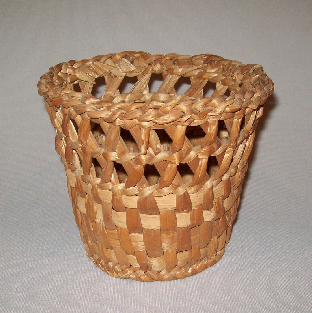 Antique Vtg 19th C 1900s Small Native American Indian Basket Openwork ...